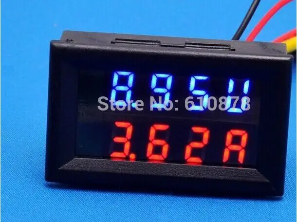 2 in 1 Dual Display DC 10A 0 to 100V Car Battery Meter Digit Digital ...