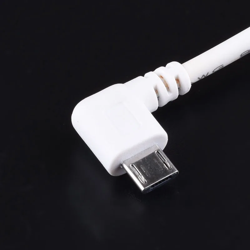 DC Power Plug USB Convert To Micro USB L Shape White Right Angle Jack ...
