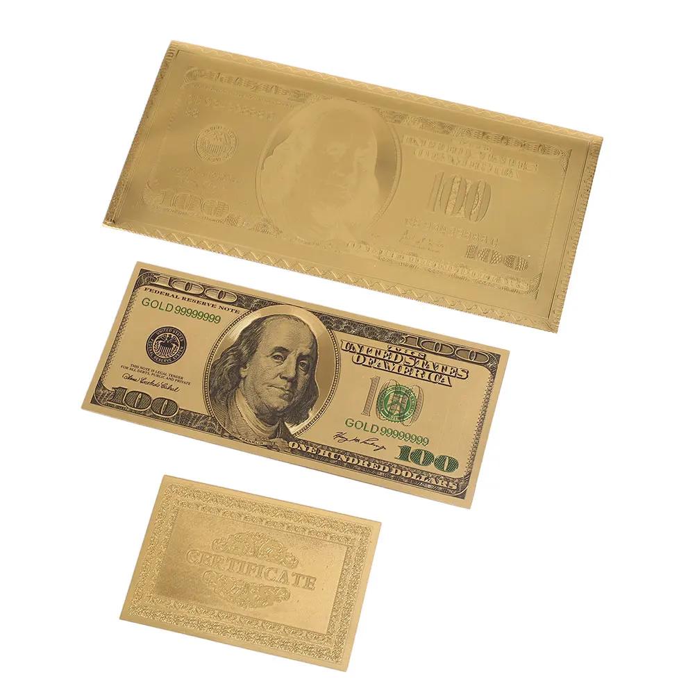 Banknotes $100 24K Gold Plated Dollars Decoration Antique Plated Gold ...