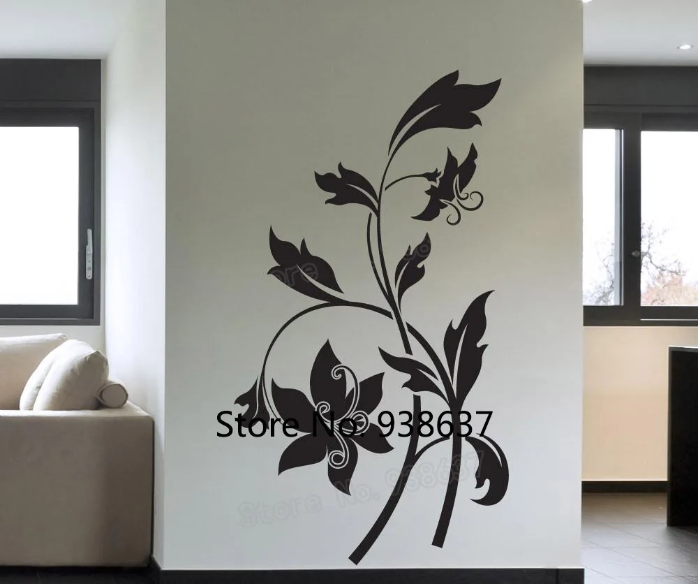 Lily Vines Art Stickers House Interior Decor Living Room Removable ...