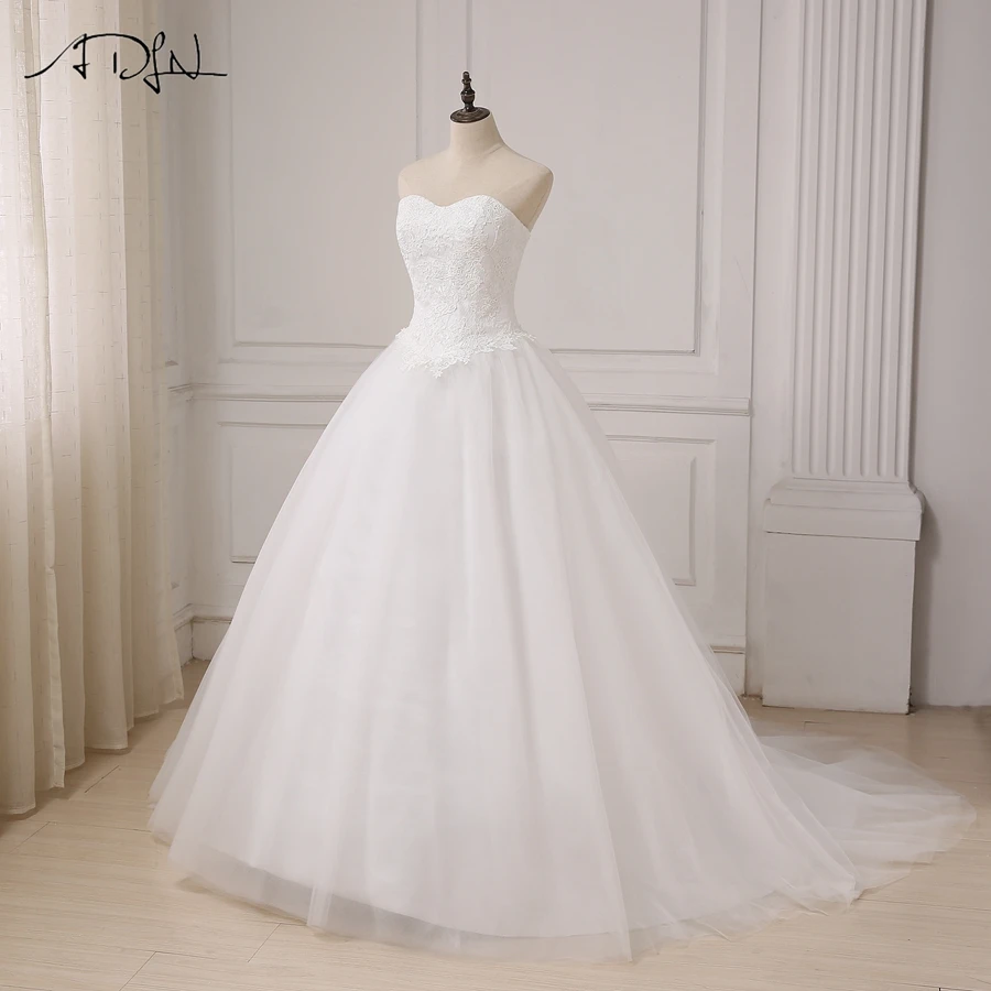 ADLN Robe De Mariage Princess White Ivory Ball Gown Wedding Dress Plus ...