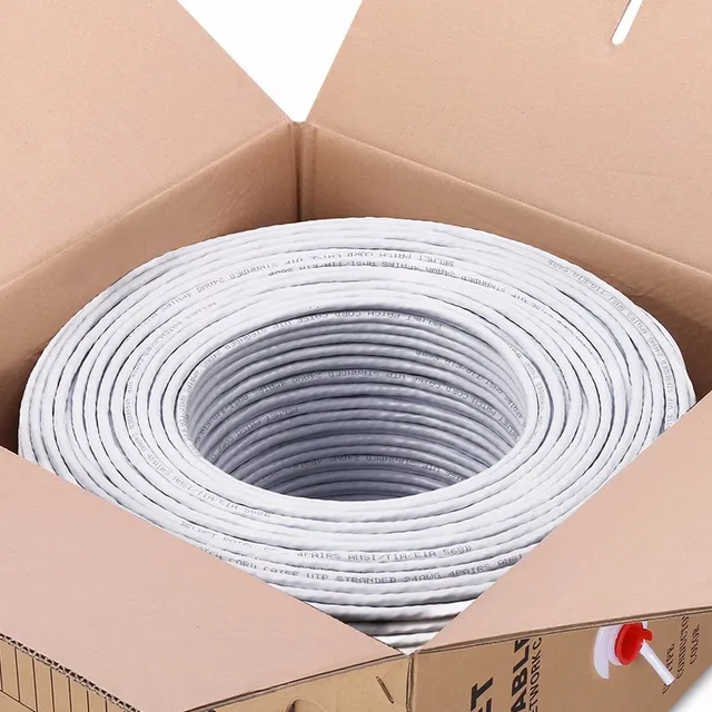 164ft 50m White UTP CAT5e cable OFC copper wire box cable shaft RJ45 ...
