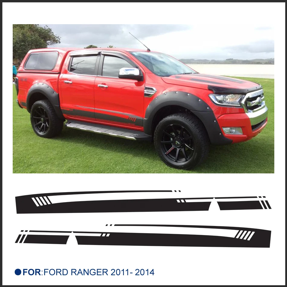 free shipping 2 PC side stripe graphic Vinyl sticker for Ford Ranger ...