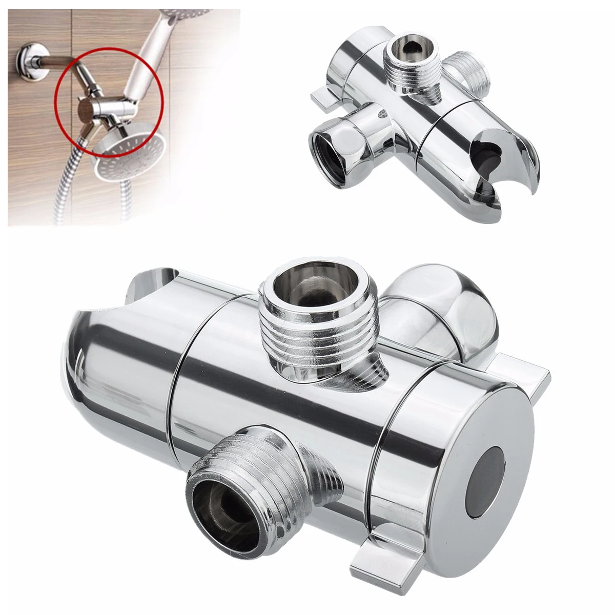 Wholesales item 3 Way Shower Diverter Valve 1/2 inch BSP T-adapter ...