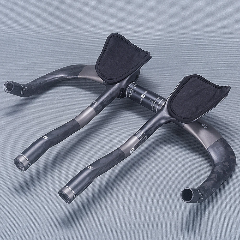 TOMTOU-Juego-de-manillar-de-fibra-de-carbono-mate-12K-para-bicicleta-TT ...