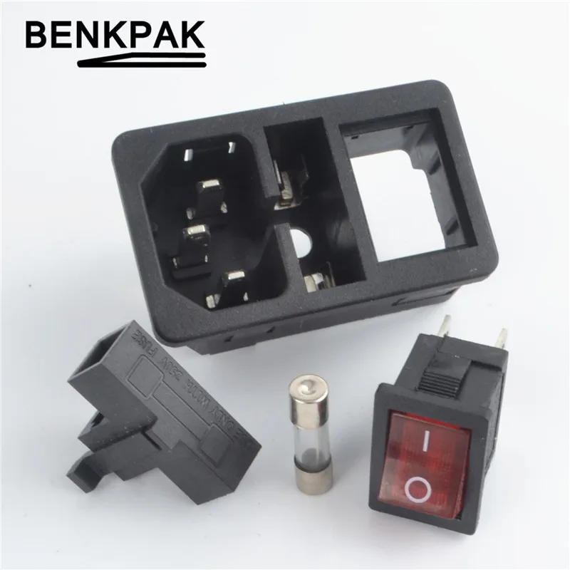 AC Power socket with Rocker Switch 10A fuse|socket with switch|socket ...
