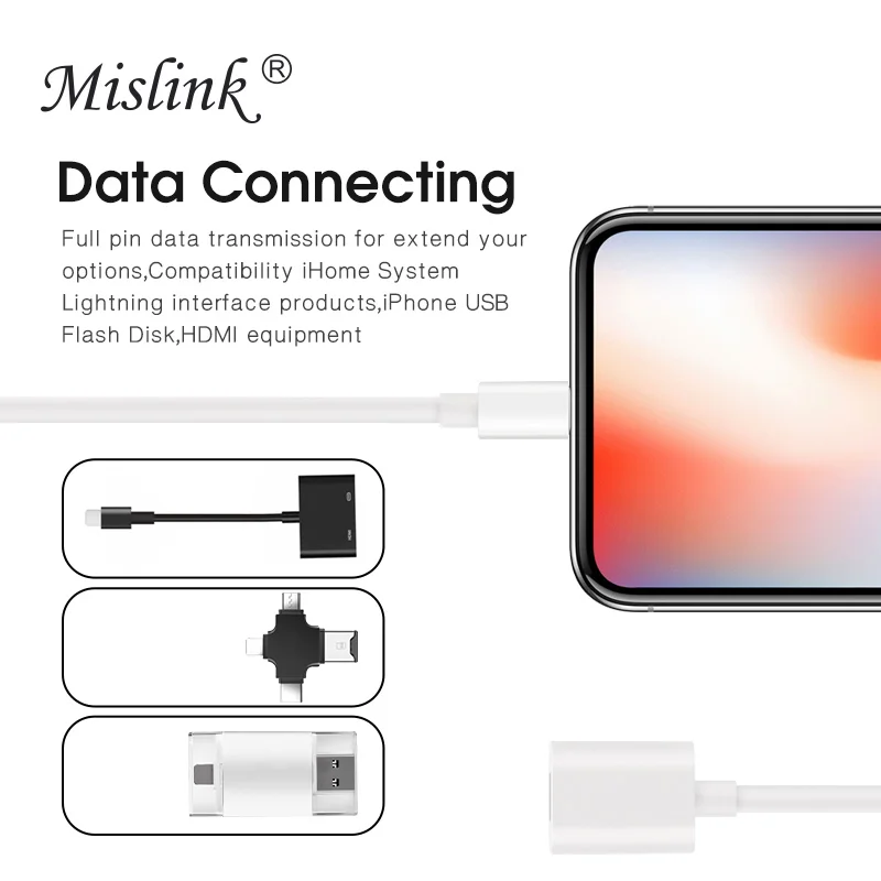 For apple Lightning extension cable female to male adapter audio ...
