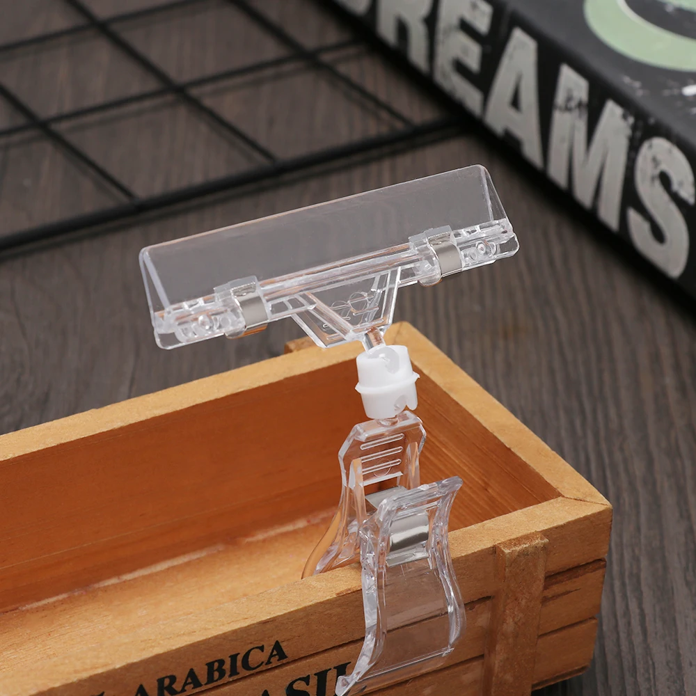 1PC-Transparent-Plastic-Advertising-Clips-Plastic-Sign-Display-Shelf ...