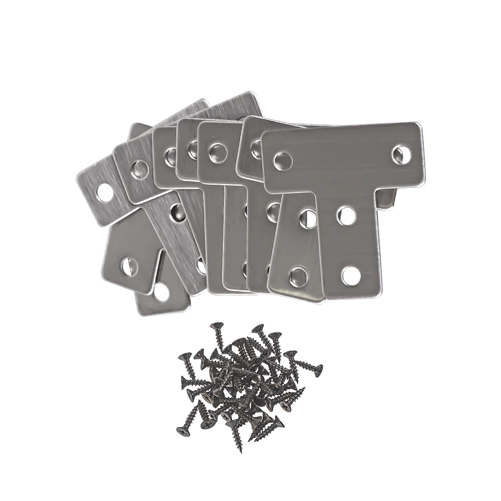 10 Pieces Stainless Steel 40 x 40mm Silver T Shape Brace Brackets ...