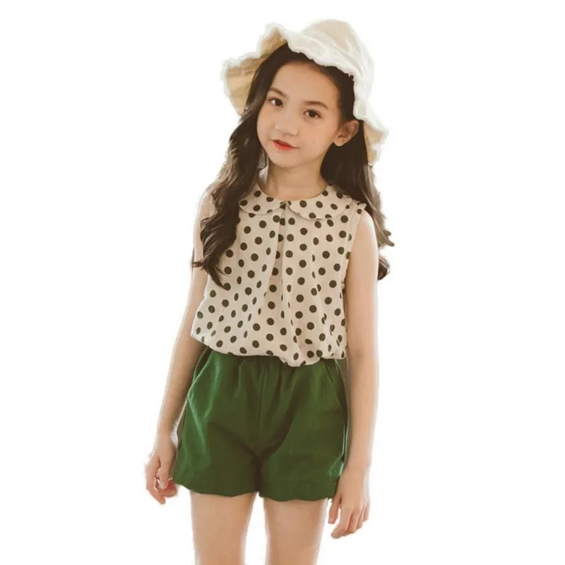 DFXD High Quality Summer Teens Girl Clothing Set Cotton Sleeveless ...