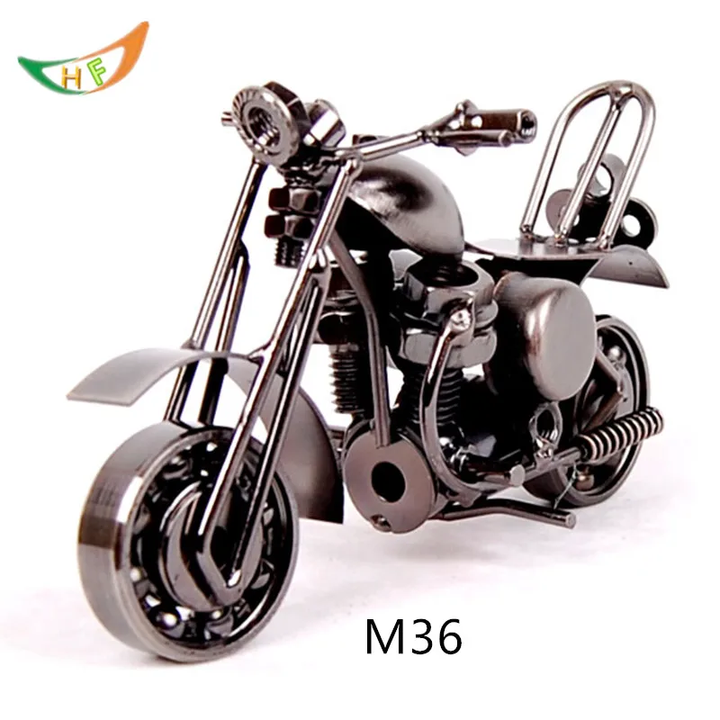DIY Creative Metal car harley motorcycle 1:12 wrought iron motorcycle ...