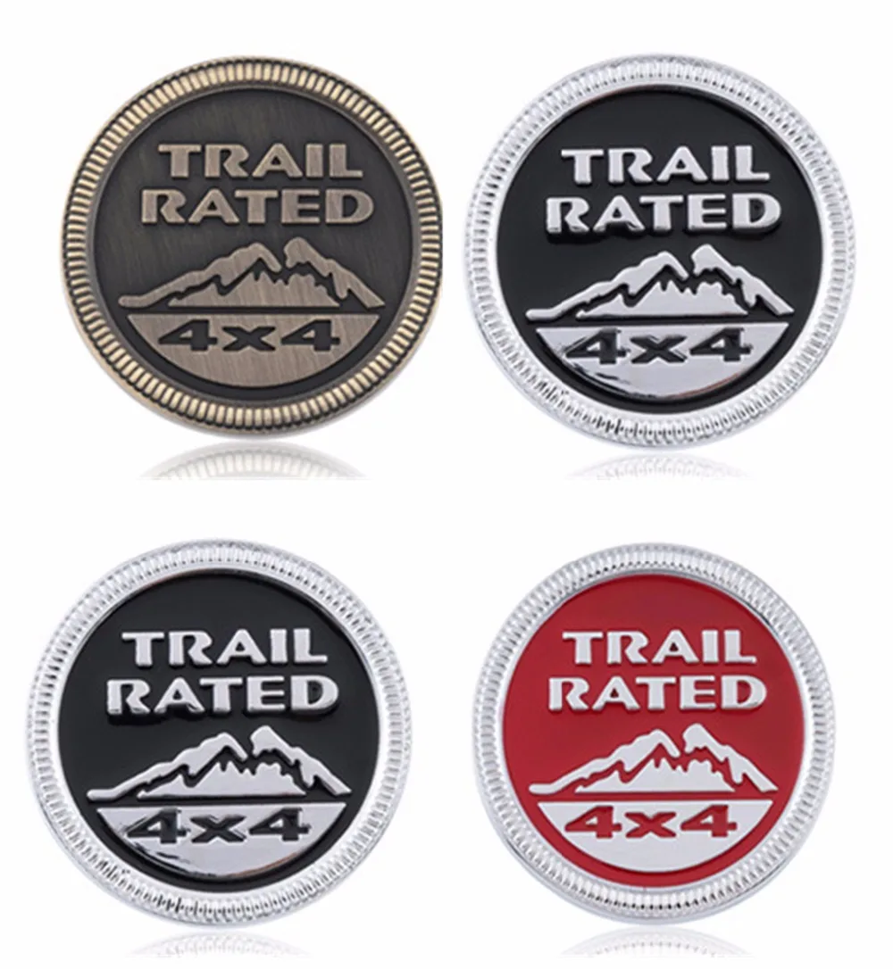 metal Car styling Trail Rated 4X4 3D Emblem Badge For Jeep Wrangler ...