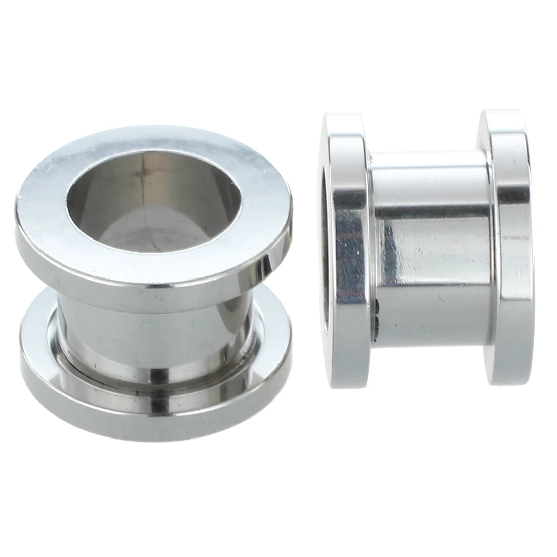 New 1 Pair Screw Fit Stainless steel Ear Plugs Rings Flesh Tunnels ...