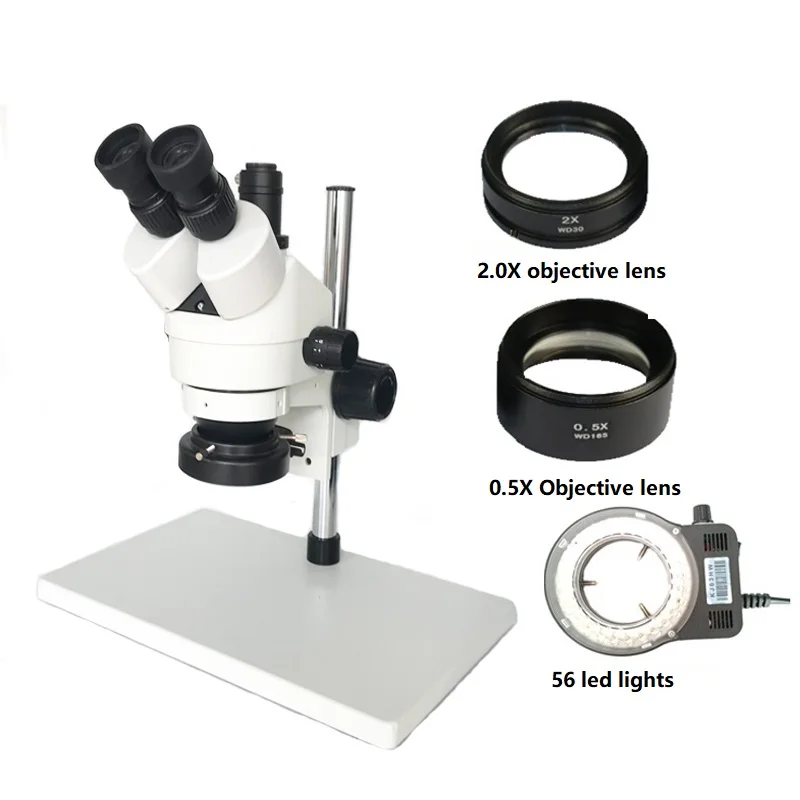 Ship From Russian Spain 7x-45x Trinocular Stereo Zoom Big Table Stand ...