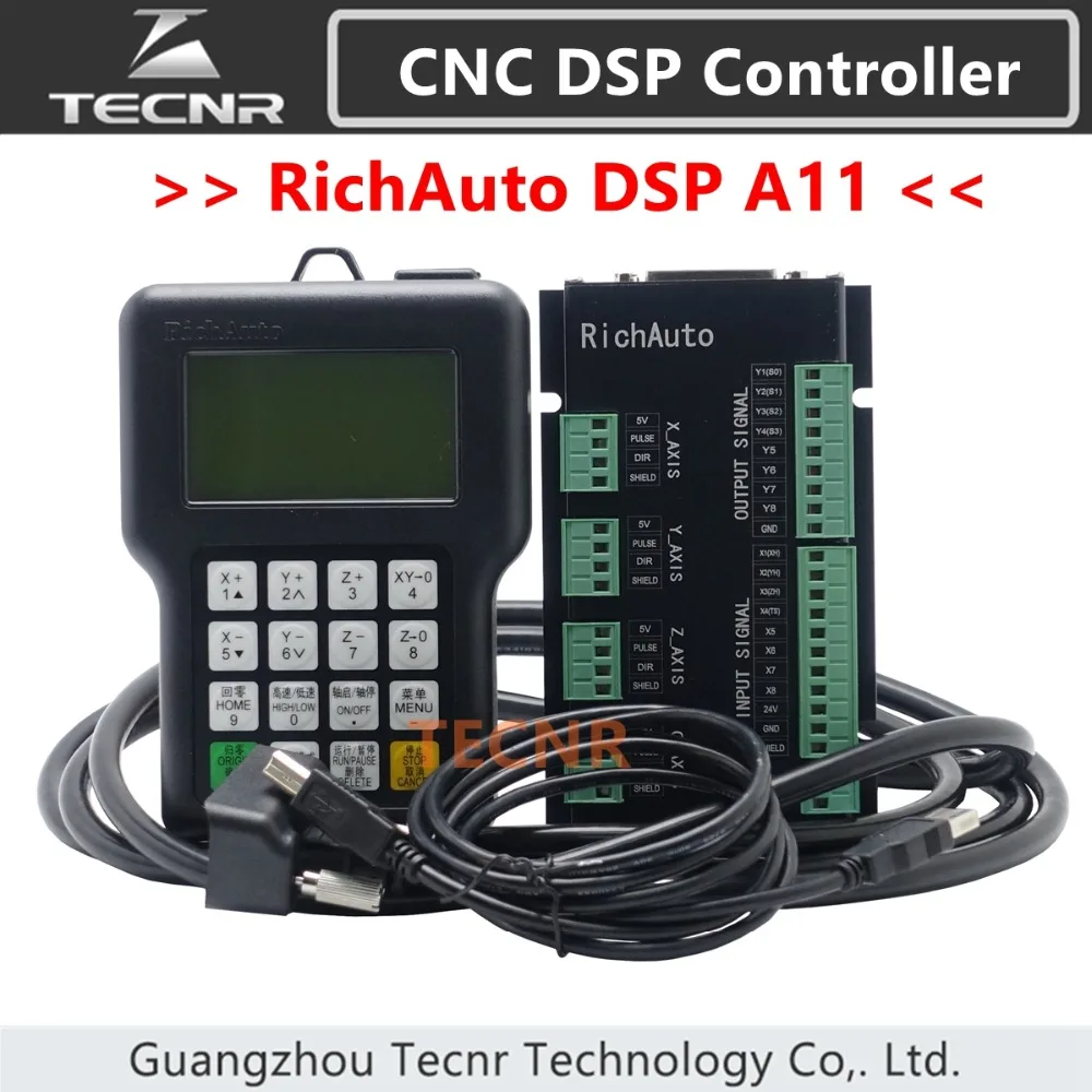 חלקי מכונות לעיבוד עץ - RichAuto DSP A11 CNC controller A11S A11E 3 axis Controller remote For ...