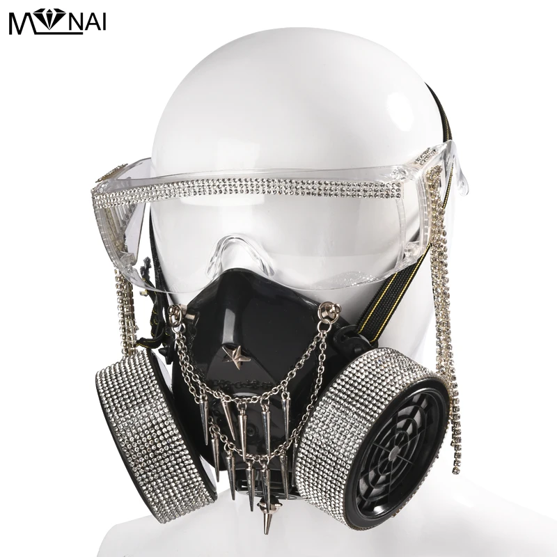 Steampunk Glasses Masks Crystal Tassel Glass Cosplay Props Gothic Men ...