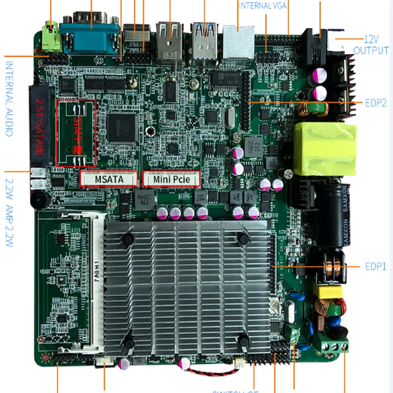 Cheap industrial Mainboard intel celeron quad core processor J1900 for Advertising machine ...