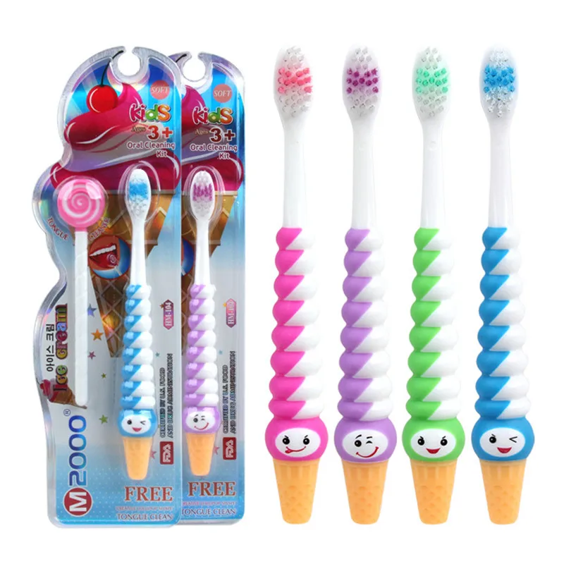 Cartoon Ice cream Toothbrush Soft Tooth Tongue Scraper Cleaning Brush ...