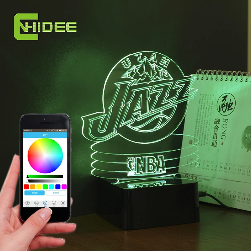 USB Bluetooth Speaker 3d Visual Music Lampe for Jazz Basketball NBA ...