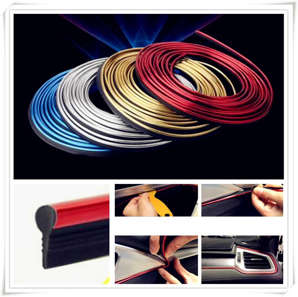 Car interior Decoration thread line Insert Strip Accessories for ...