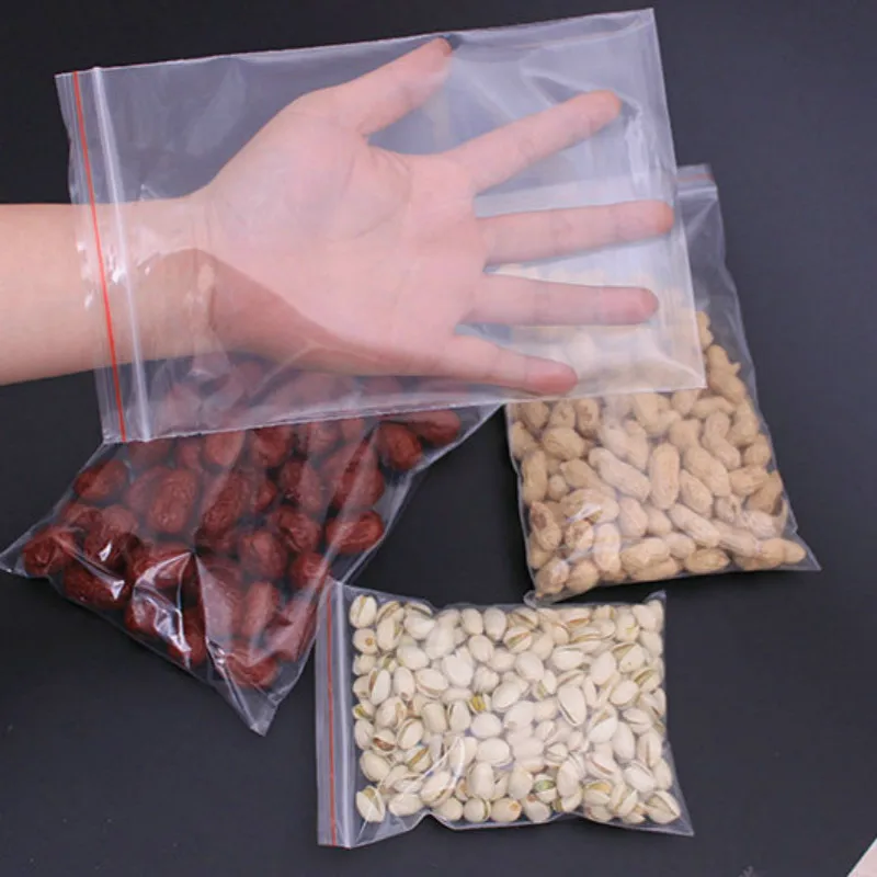 100pcs Zip lock plastic transparent bag food candy gift clothes ...