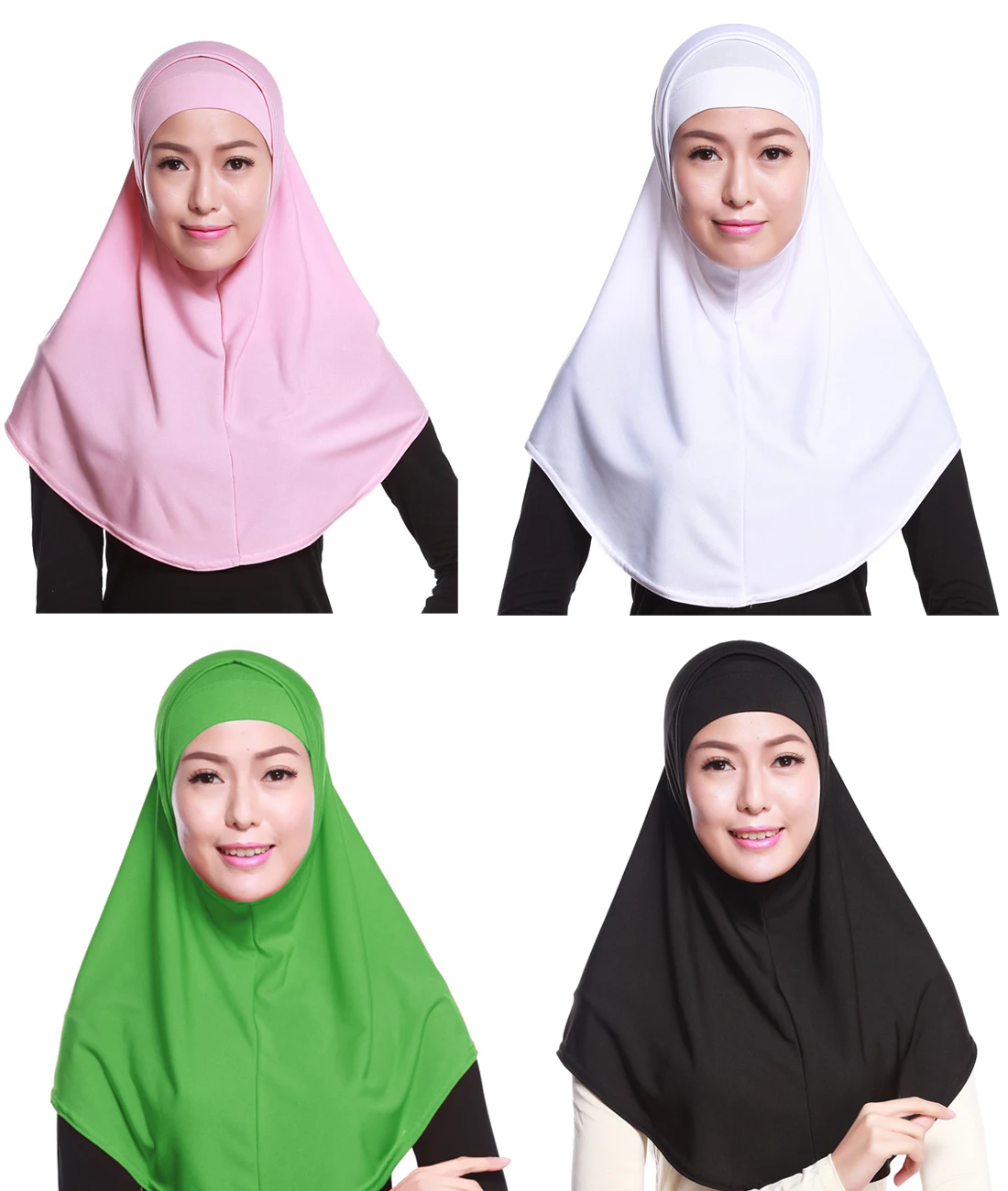 4 X Full Cover Womens Muslim 2 Pieces Hijab Caps Islamic Scarfs|Islamic ...