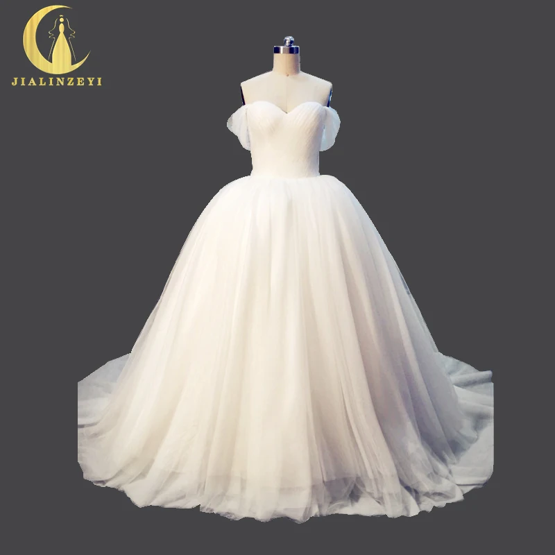 Real Picture Rhine Romantic Sexy Off The Shoulder Ruffle Ball Gown