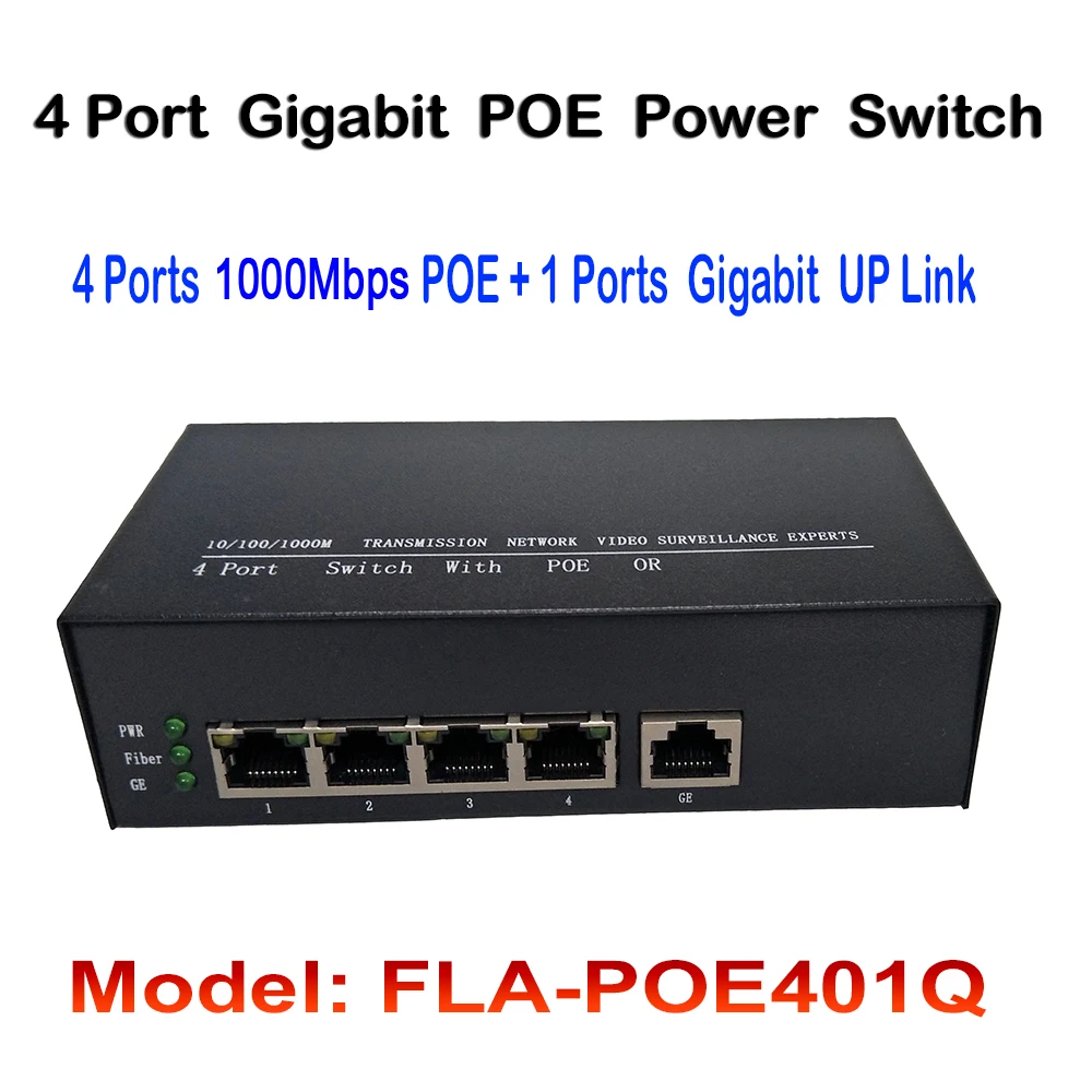 4ch POE Switch 4 Port 1000Mbps POE + 1ch 1000M uplink Power Over ...