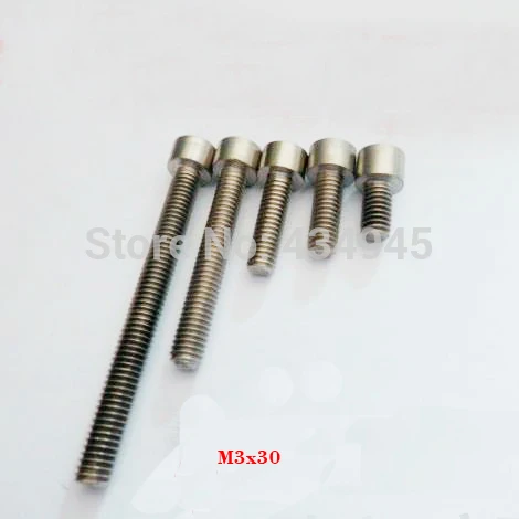 30pcs M3x30 M3 Thread Diameter 30mm Length Hex Socket Head Cap Ti Screw ...