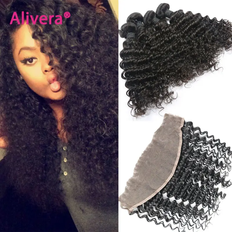 7A Peruvian Deep Wave With Frontal Closure Peruvian Virgin Hair Deep Wave 13*4 Ear To Ear Full ...