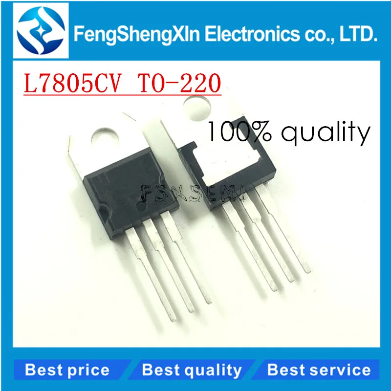 10pcs/lot New L7805CV voltage regulator TO 220 L7805 7805 5V POSITIVE ...