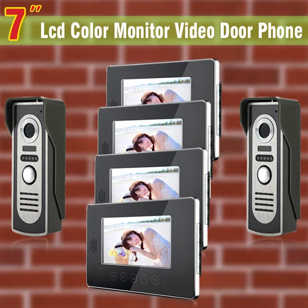 Wired 7 inch video door phone intercom system video doorphone video ...