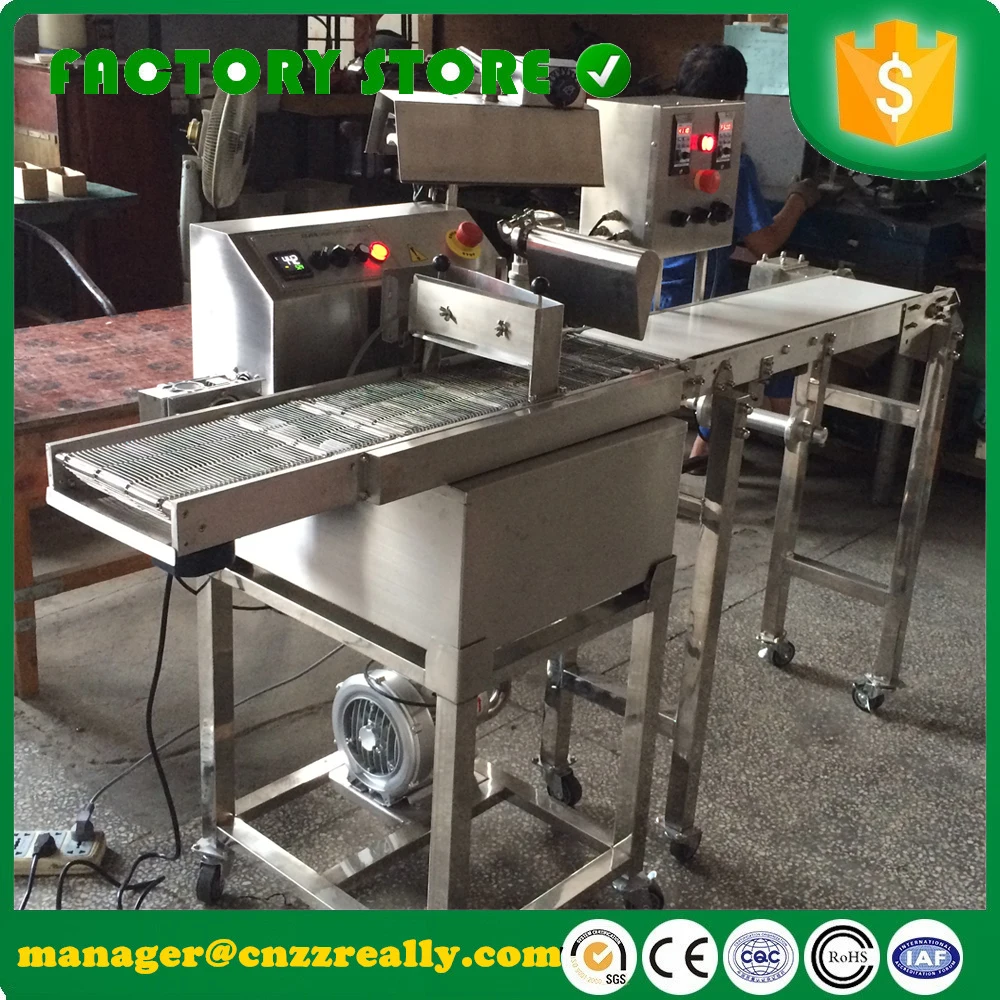 8 kg 220v 50hz Chocolate enrober production line chocolate coating ...