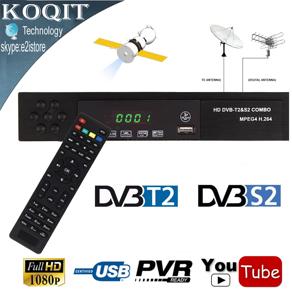 FTA DVB T2 Terrestrial Receiver Combo Decoder With Digital DVB S2 ...