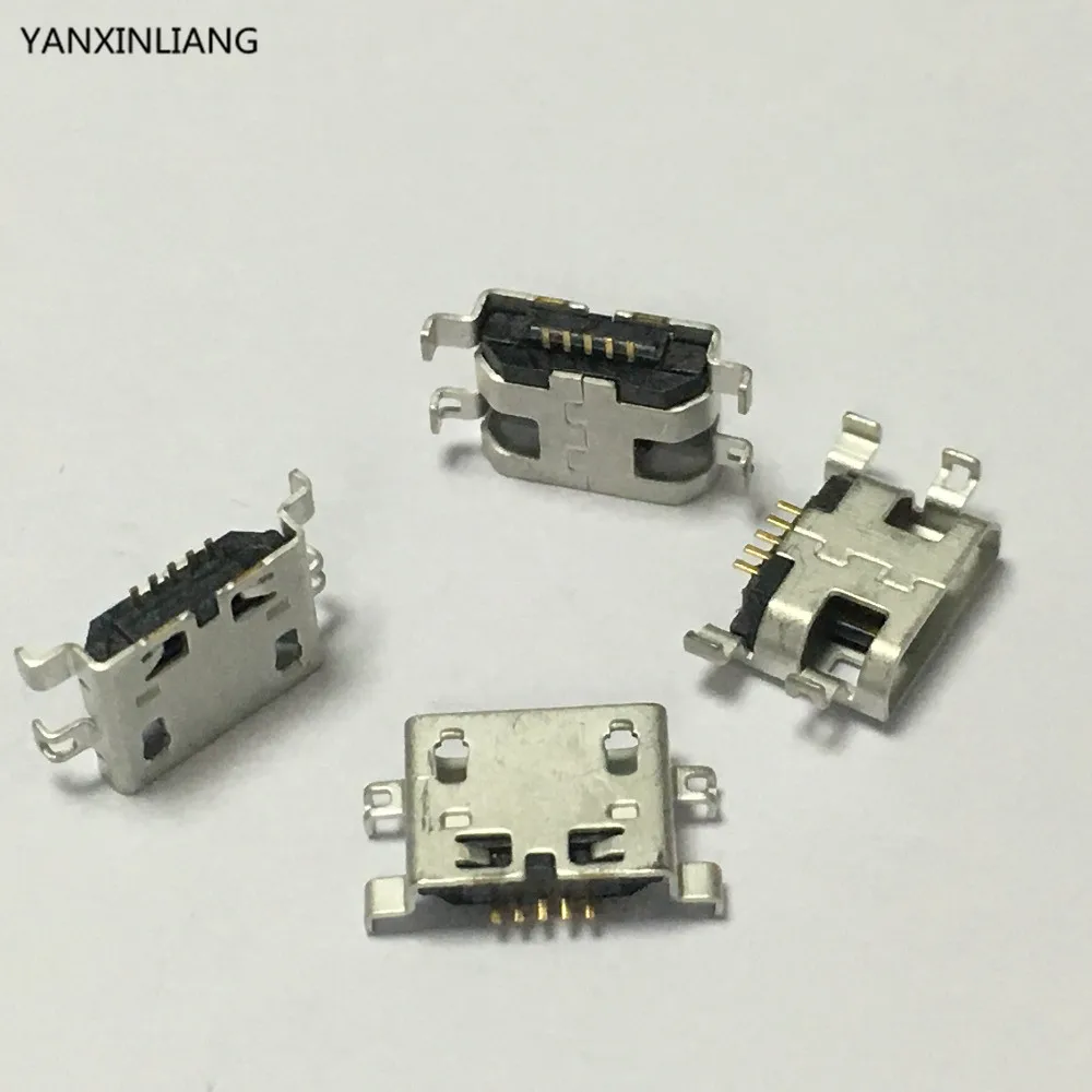 10pcs/lot Micro USB 5pin B Type Female Socket Connector Plain Mouth For ...