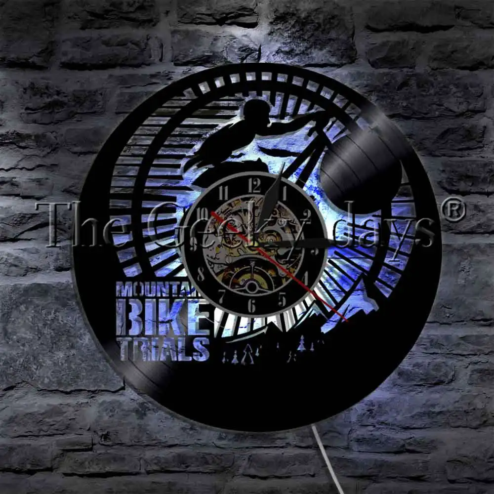 Reloj de pared con grabación de vinilo para bicicleta de montaña, con ...