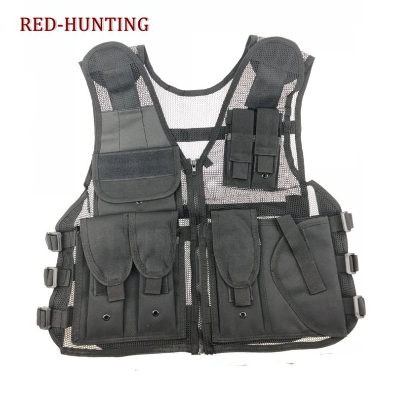 New-Army-Mesh-Vests-Tactical-CS-Combat-Vest-Mens-Hunting-Outdoor-Black ...