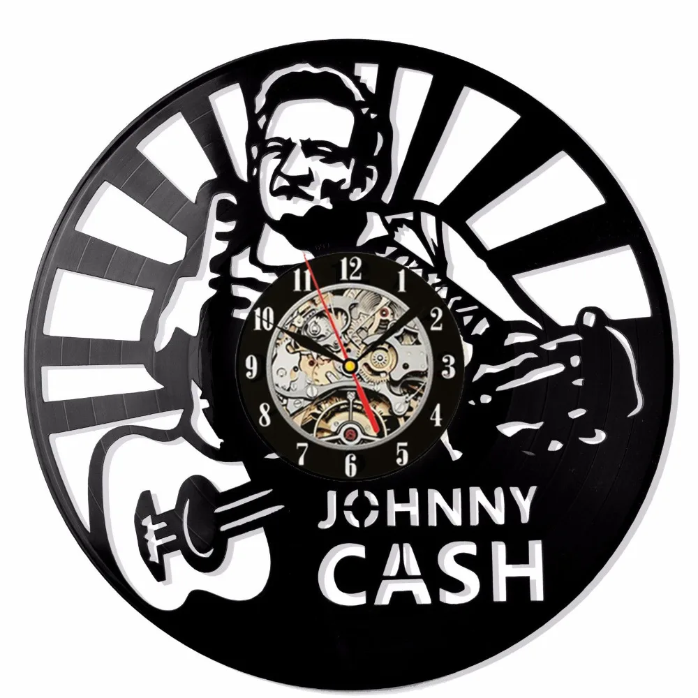 New Vinyl Record Wall Clock Johnny Cash Cool Modern Decorative Wall Art ...