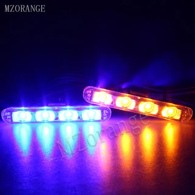 2×4 Led Strobe Warning Police Light Automobiles 12V Car Truck Flashing ...