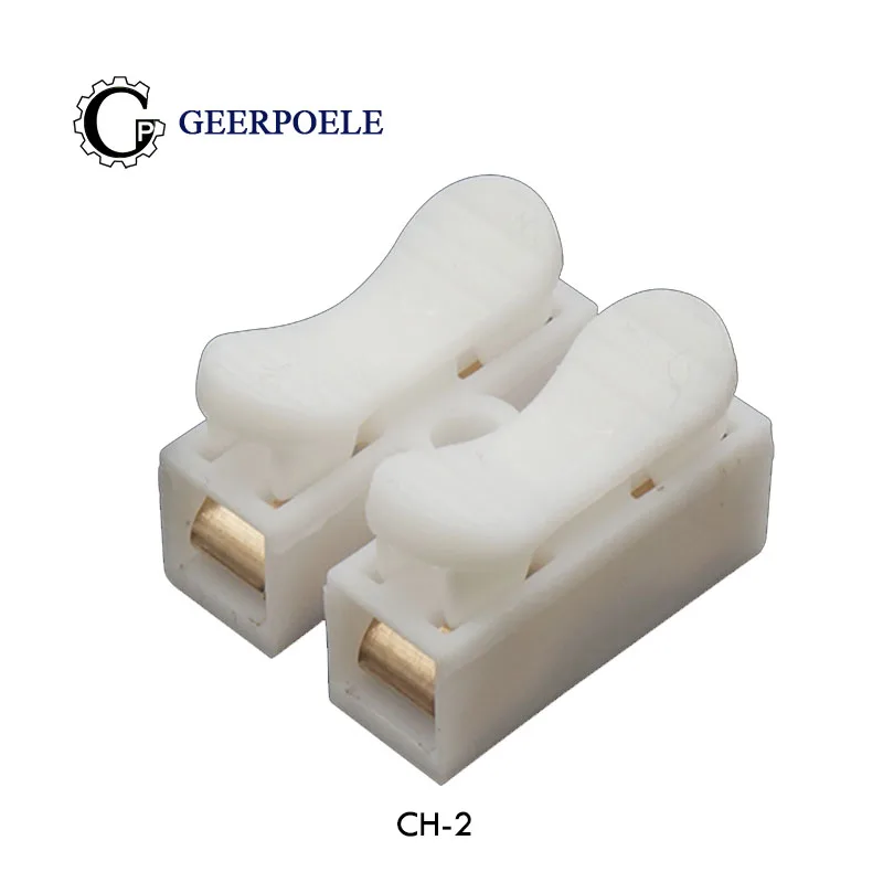 Copper 30 pcs CH 2 Wire Self locking Push Terminals Quick Connector ...