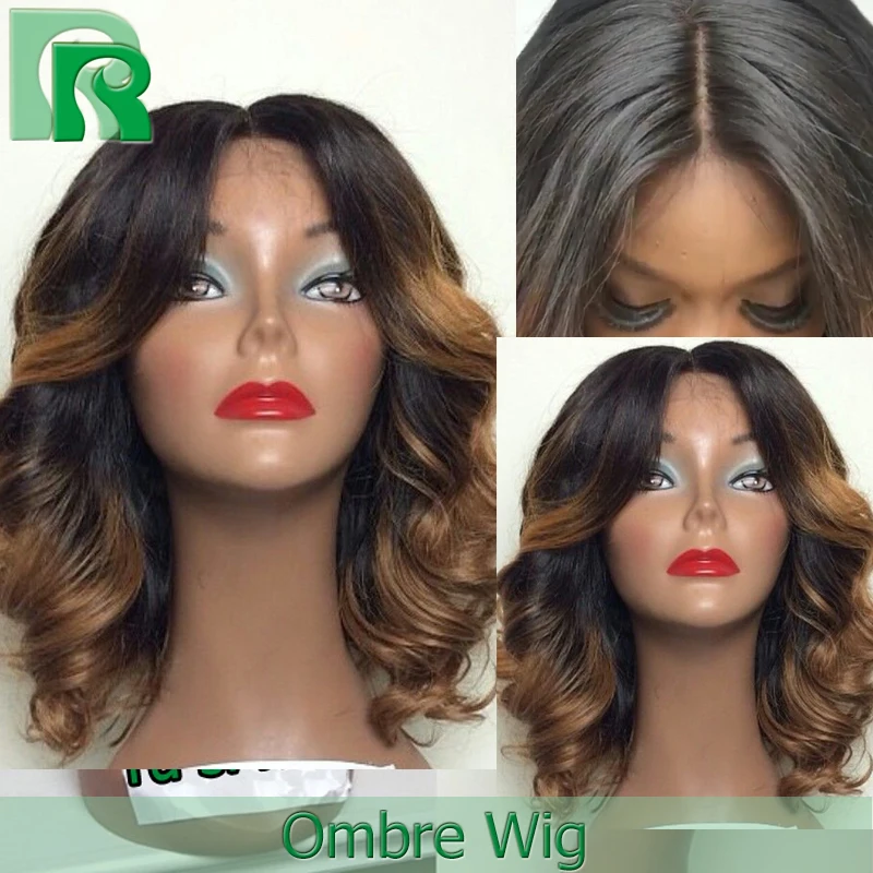Blonde Full Lace Front Wig Brazilian Virgin Hair Middle Part Wigs ...