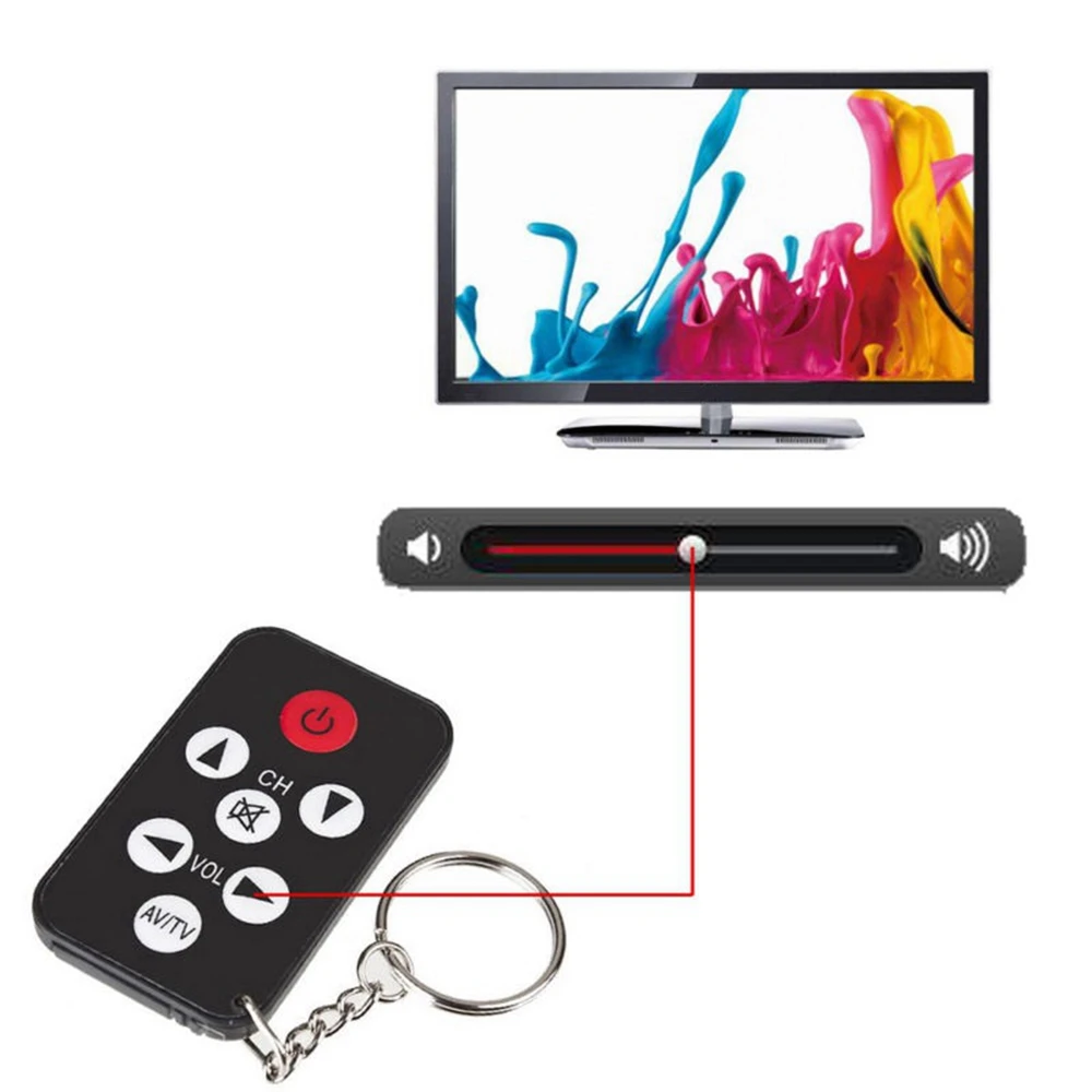 Mllse Mini Universal Infrared Ir Tv Remote Control 7 Keys Keychain
