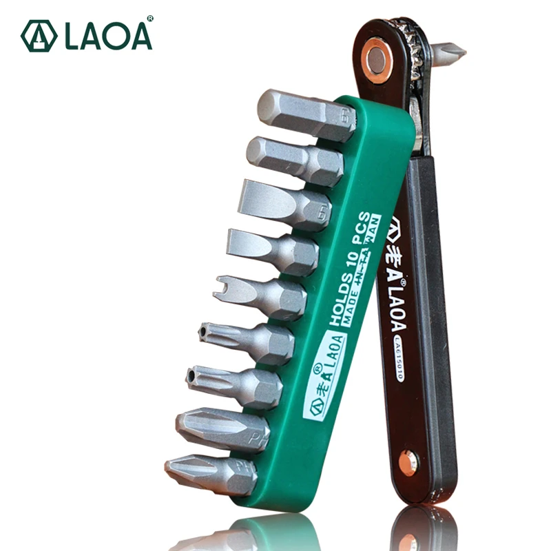 LAOA 10 in 1 Ratchet Screwdriver Set S2 Screwdrivers Forward And ...