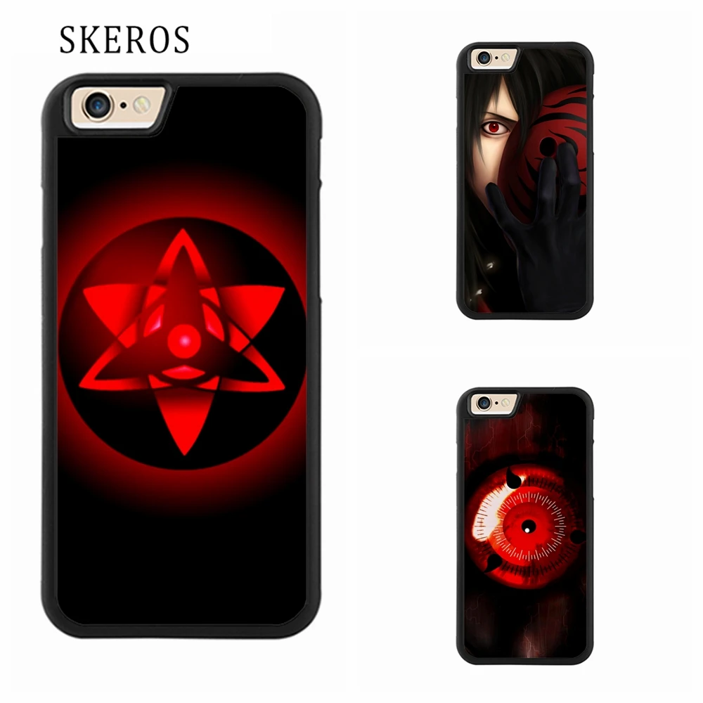SKEROS sharingan naruto phone case for iphone X 4 4s 5 5s 6 6s 7 8 6 ...