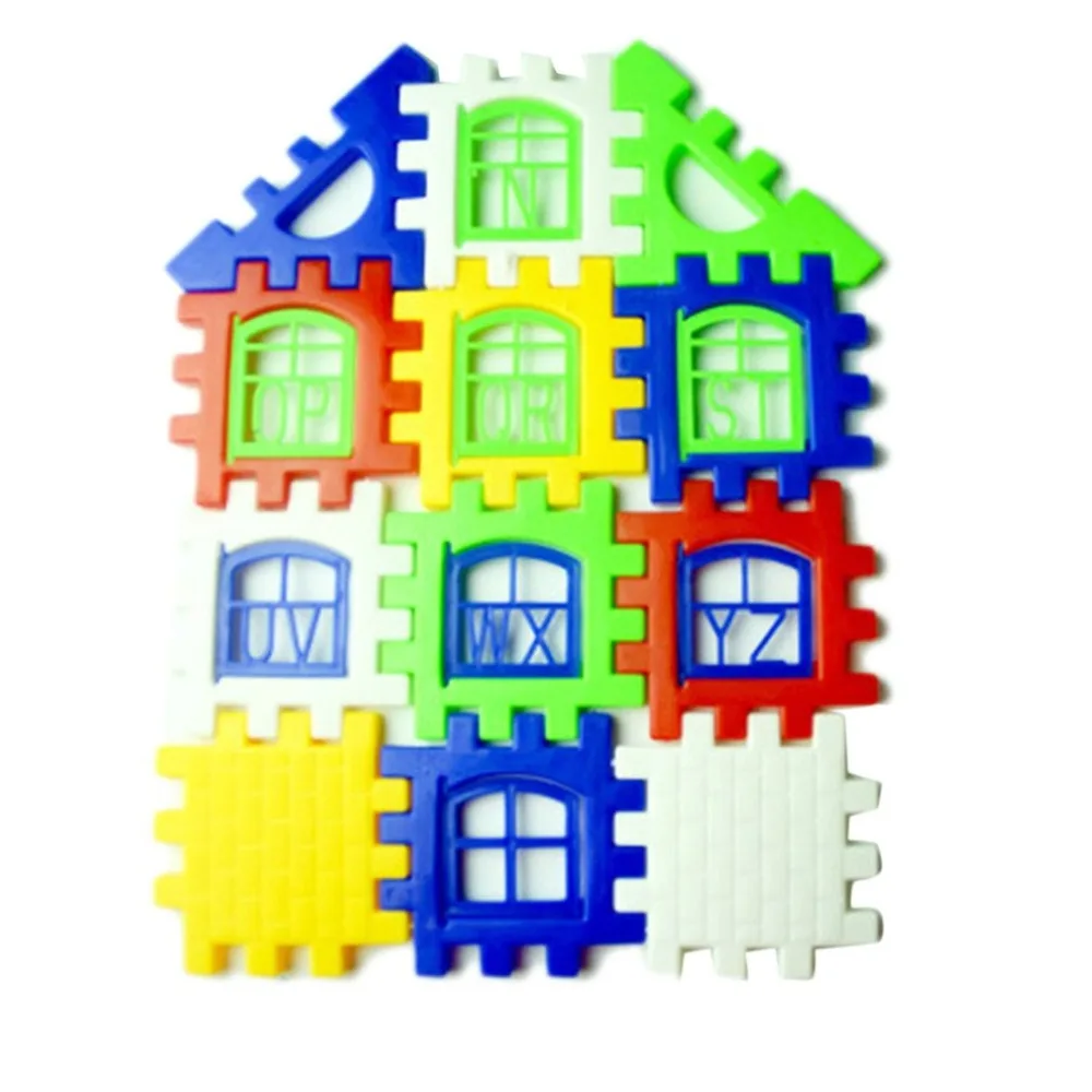 24pcs/lot DIY Plastic Interlocking Building Blocks Construction House ...