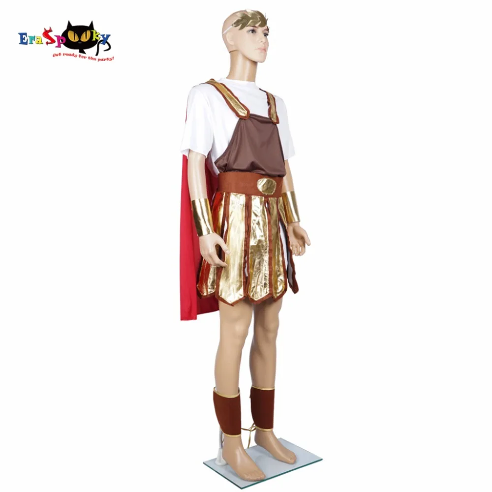 5 Pcs/Lot Men Trojan Soldier Costume Red & Gold Toga Cape Wristband ...
