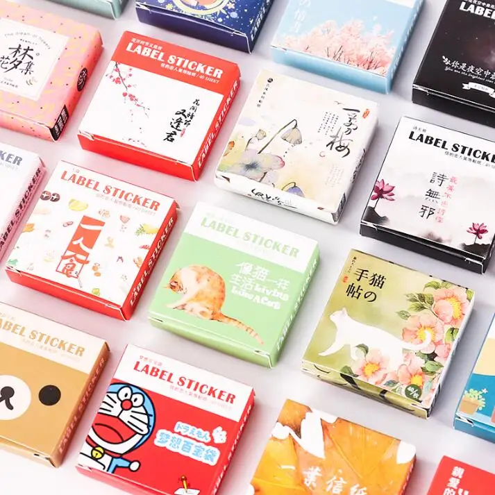 24 pack/lot Cute Box Package Decorative Sticker Set Diary Album Label ...
