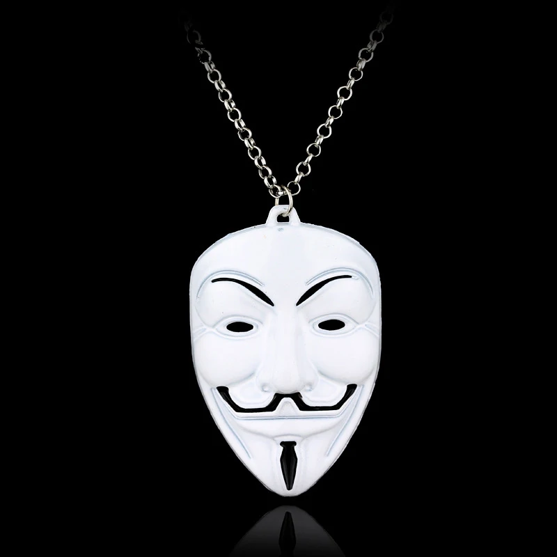 Omeng Moive Jewelry V For Vendetta Anonymous Mask Pendant Hacker Mask ...