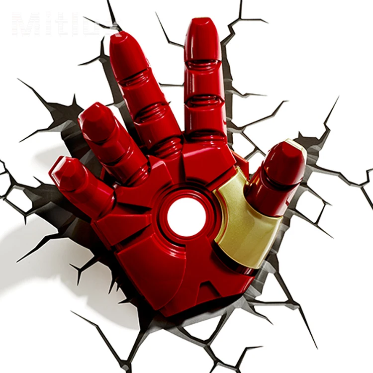 3D LED Iron man hand lamp american wall light beside lamp plastic 5W ...
