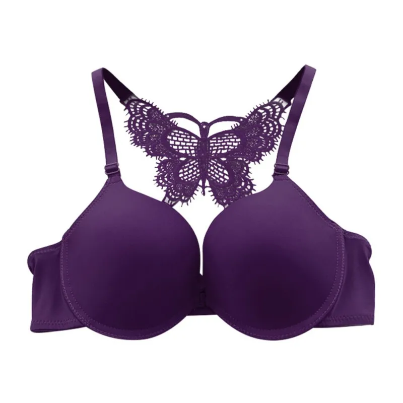 Sexy Front Open Smooth Bras Solid Fashion Lace Butterfly Women Charming ...